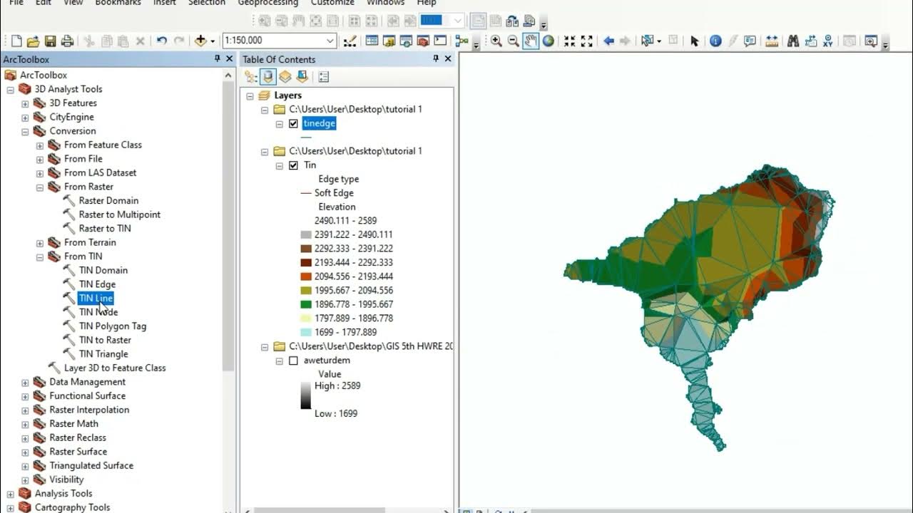 TIN (Vector Representation) in GIS - YouTube