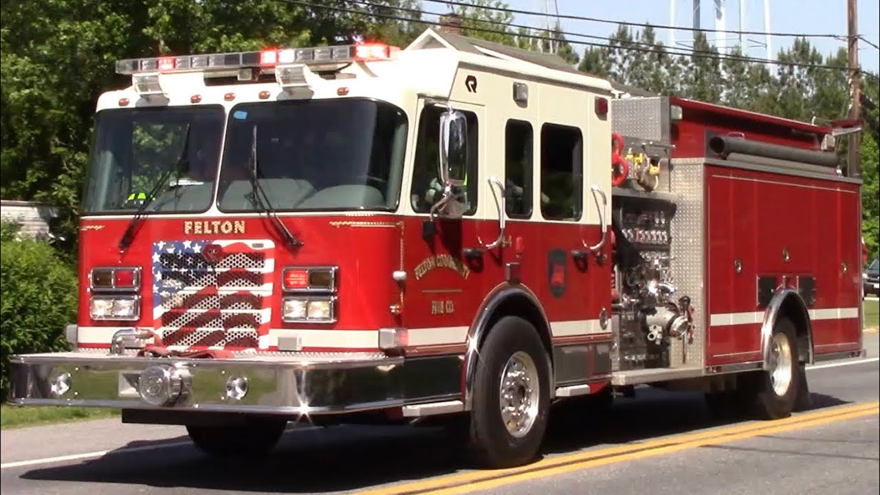 Felton Fire Company Engine 48-4 Responding - YouTube