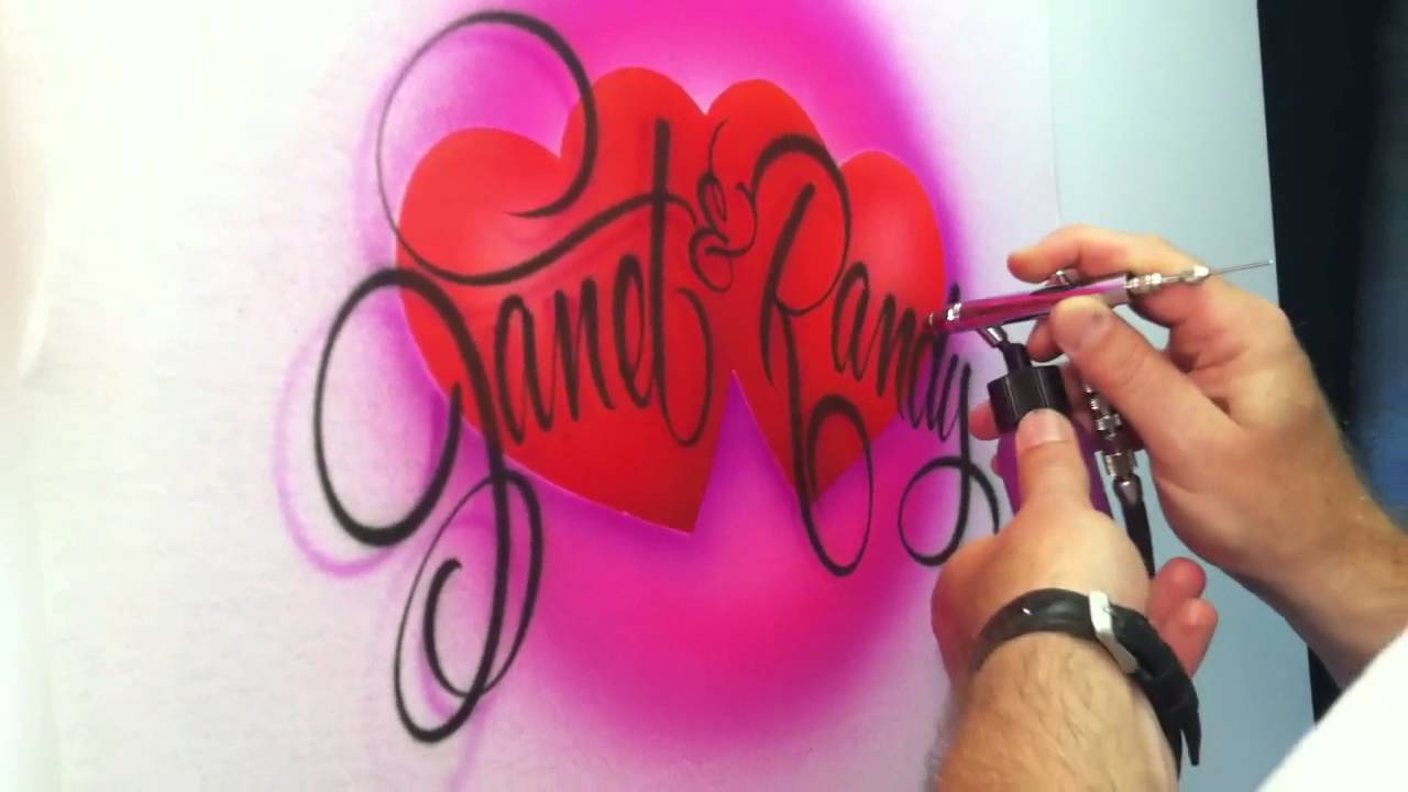 Single stroke script airbrush - YouTube