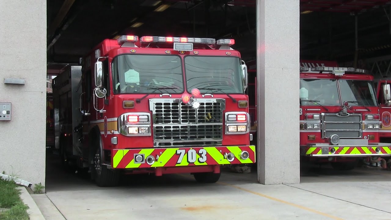 Engine 703 + Medic 703 responding with Powercall - MCFRS Rockville ...