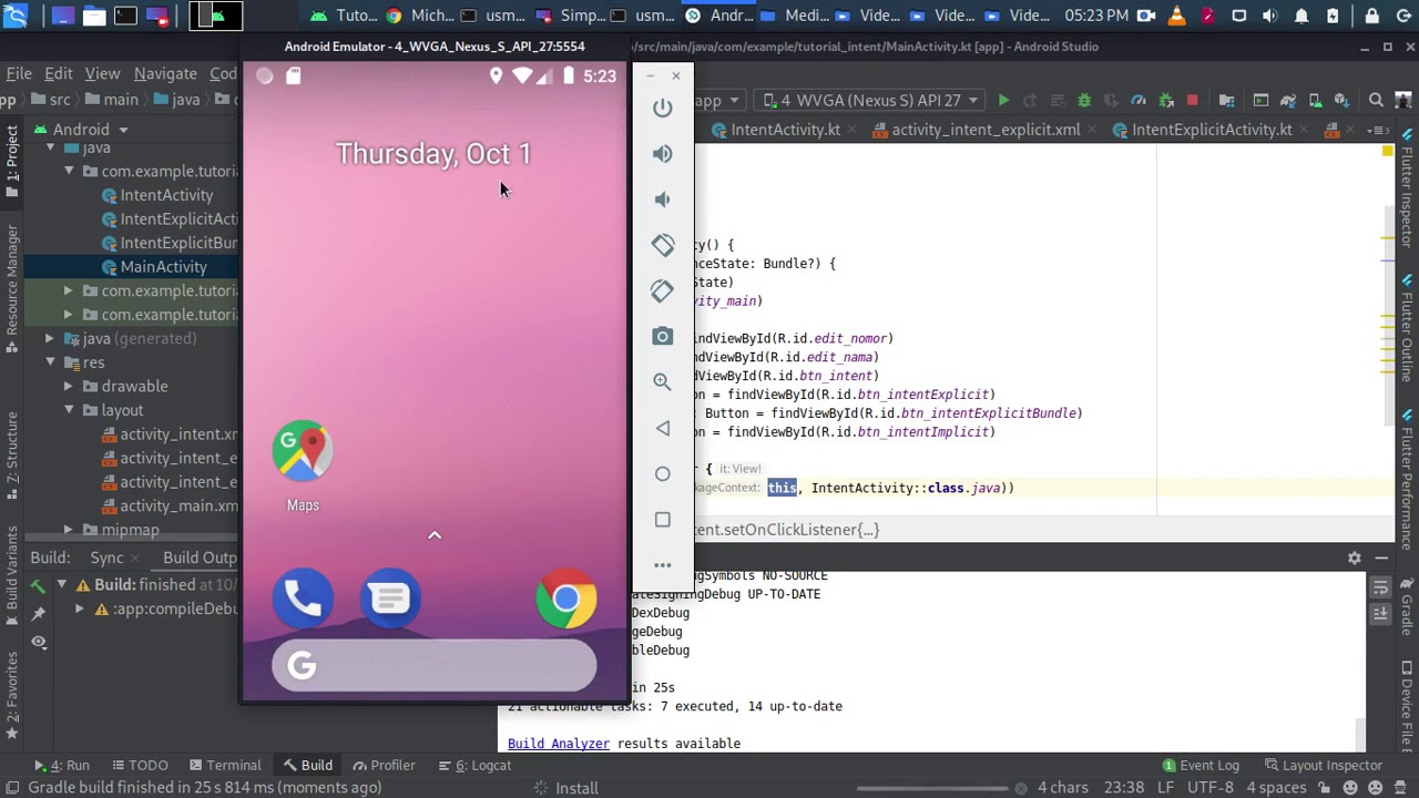 Android Studio-Tutorial Intent - YouTube