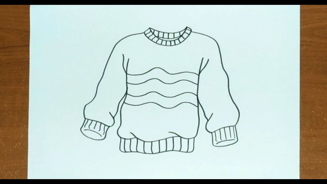How To Draw SWEATER Step by Step - YouTube