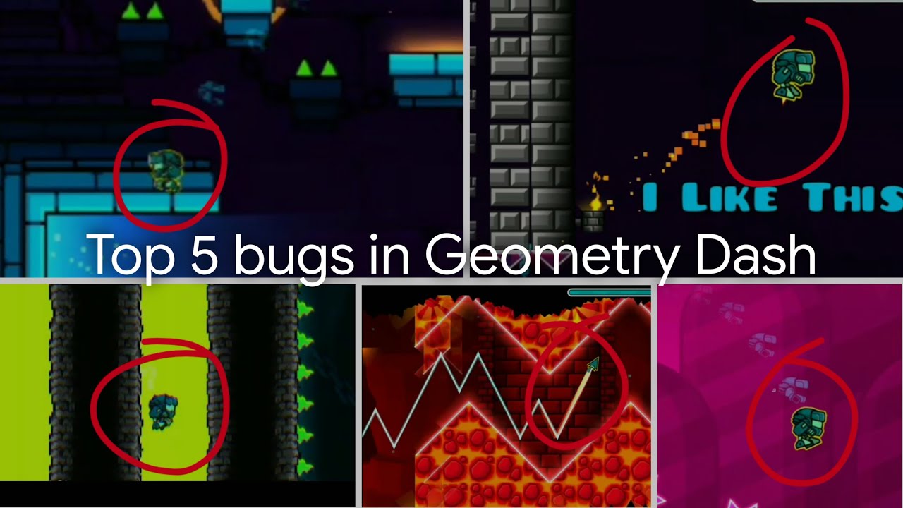 Top 5 bugs in GD Official Level | Geometry Dash 2.2 - YouTube