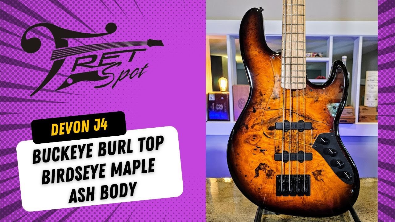 Devon J4 Classic: Bookmatched Buckeye Burl Top + Chambered Ash Body – A ...