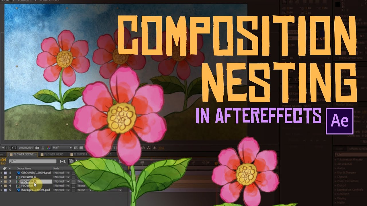 AFTEREFFECTS - NESTING COMPOSITIONS - YouTube