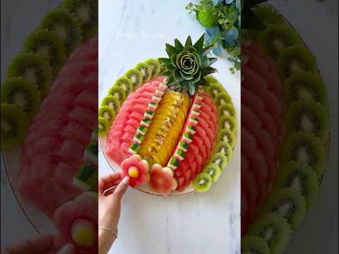 Idées de plateaux de fruits magnifiques | Inspiration facile pour décorer vos fruits 🍍✨ #courtevidéo