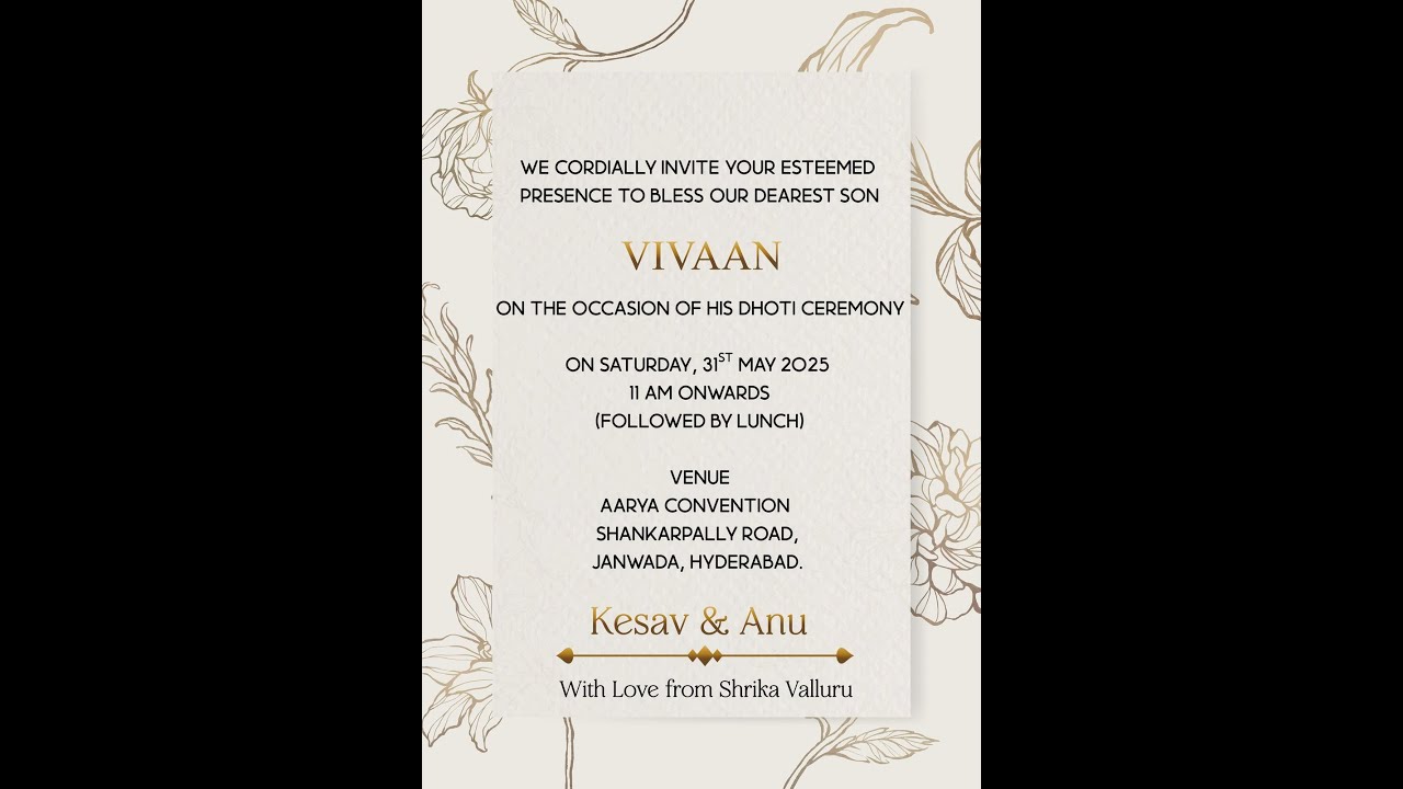 VIVAAN Dhoti Ceremony - YouTube