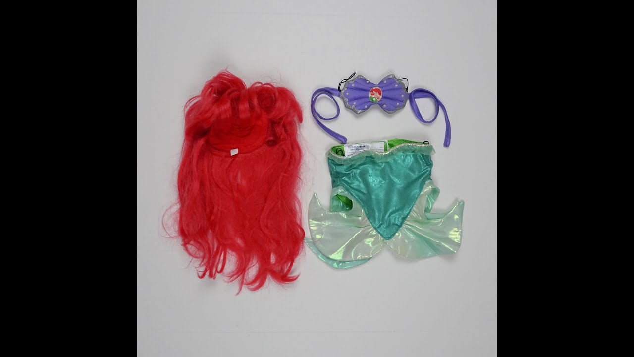 Build a Bear Disney Little Mermaid Ariel Tail Outfit Costume Red Hair ...