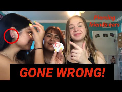 PIERCING BOTH OF MY FRIENDS EARS!!! (Gone wrong) - YouTube