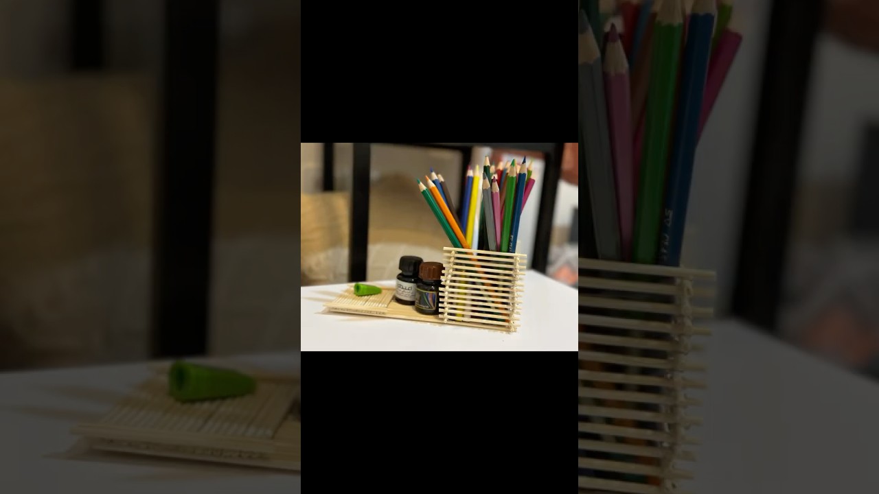 جا قلمی شگفت‌انگیز با سیخ چوبی و چسب حرارتی ! ️Amazing pen holder with ...