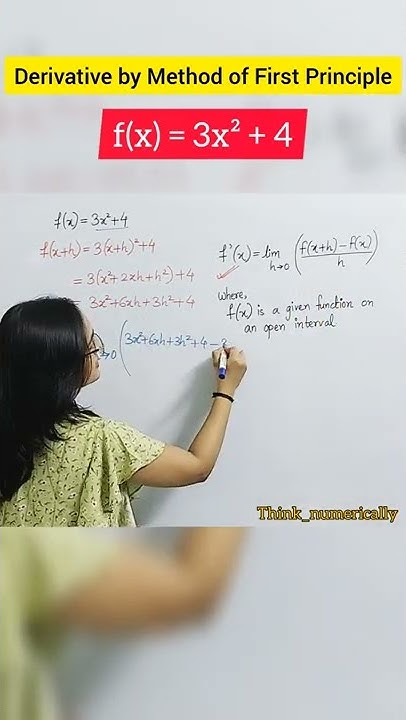 Derivative by Method of First Principle #maths #shorts #differentiation ...