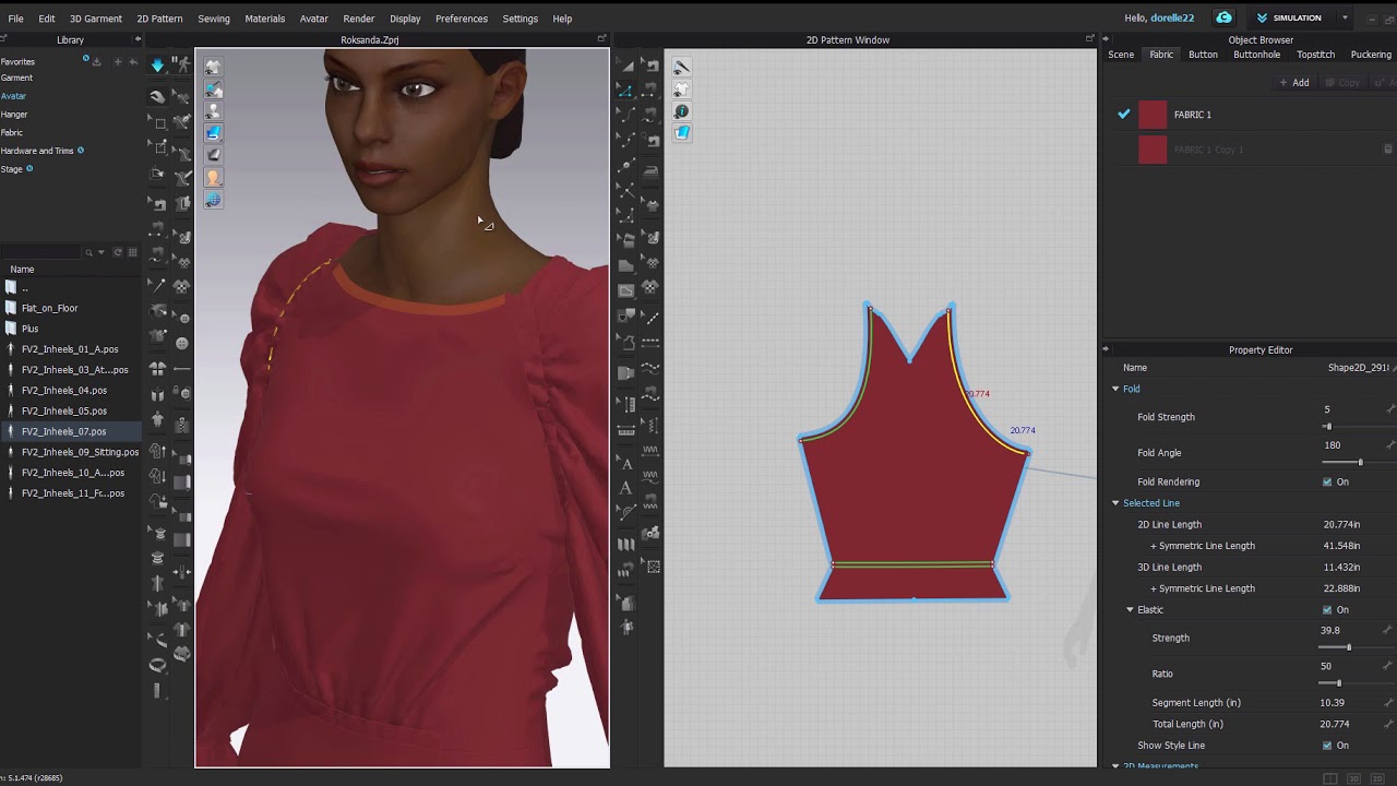 CLO3D Quick Render Dress with Long Sleeve - YouTube