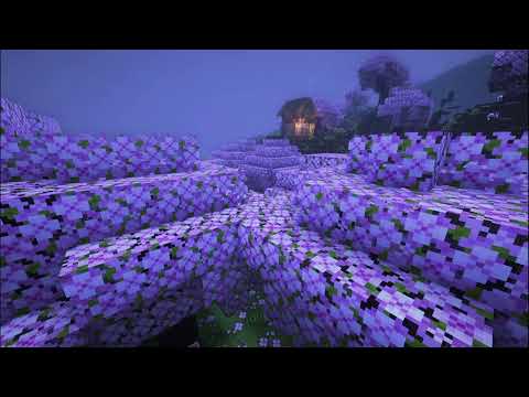 Minecraft  Lofi with relaxing soft rain sound in cherry grove biome