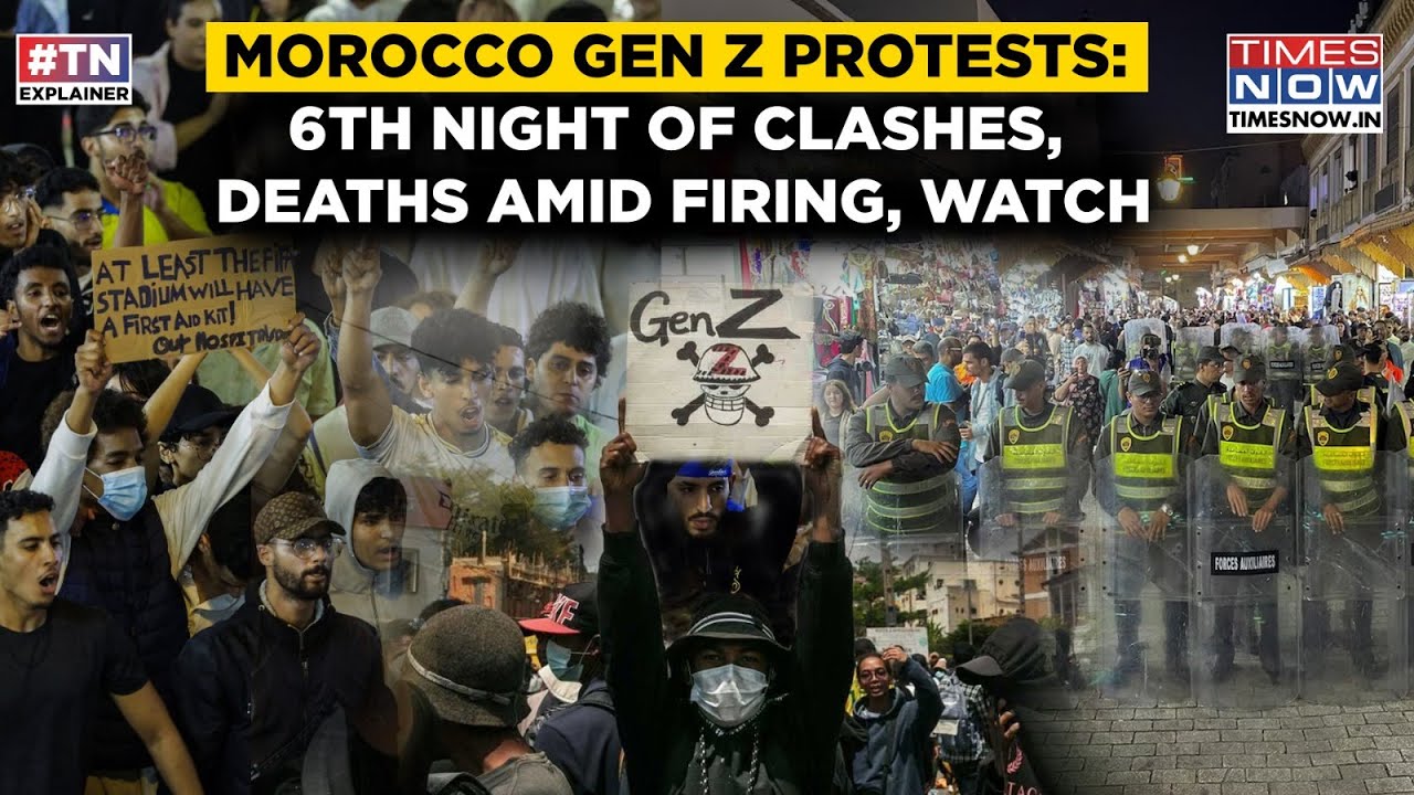 Deadly Morocco Gen-Z Protests: Deaths Amid Firing| Banks Looted, Cars ...