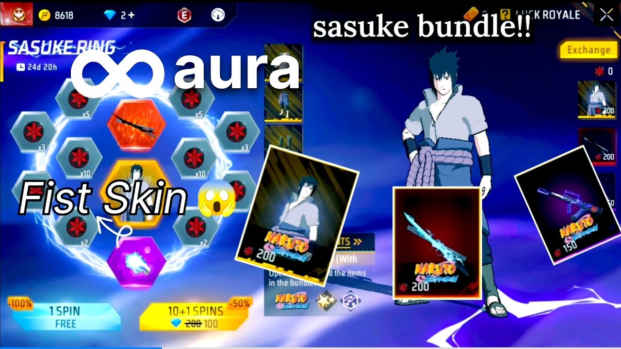 NEW SASUKE UCHIHA BUNDLE IN FREE FIRE | COLLECT EXCLUSIVE REWARDS ...