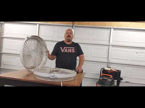 taking apart a wind machine fan to clean it - YouTube