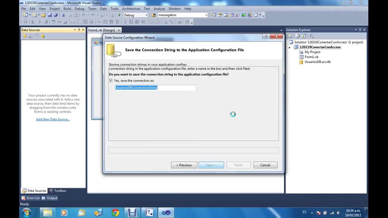 120219 Visual Basic .Net 2010. Binding basico con Access - 1/3 - YouTube