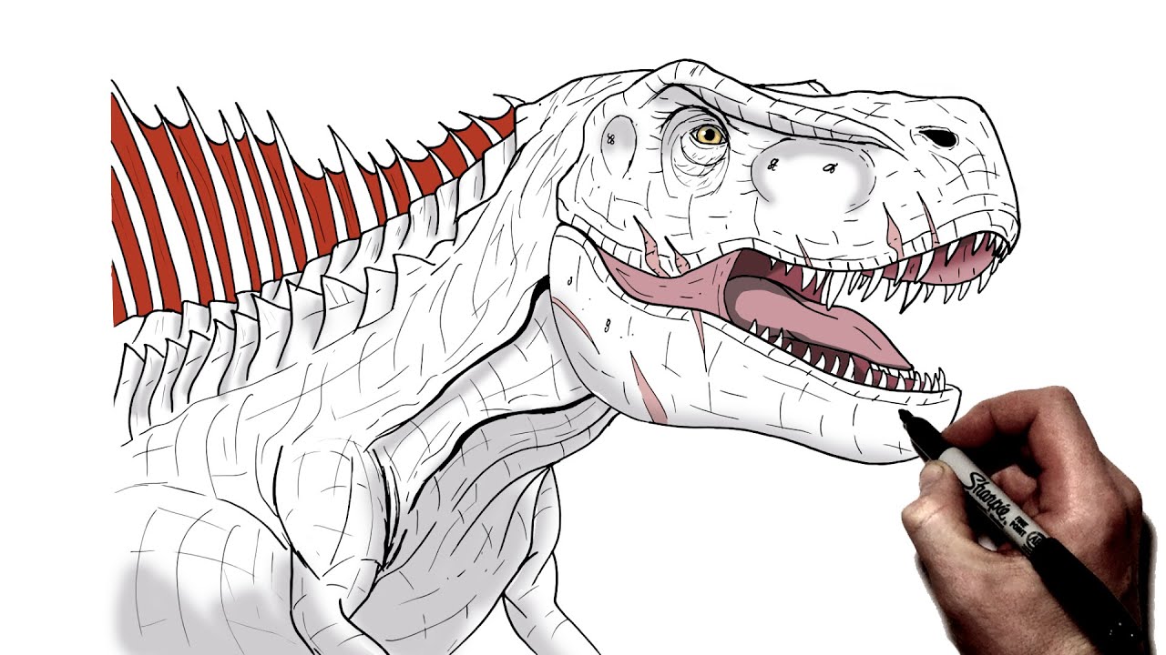 How To Draw Tyrannometradon | Step By Step | Jurassic World - YouTube