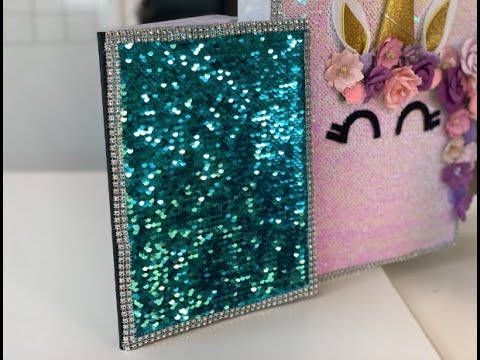 How to Make a Mermaid Sequins Notebook - DIY School Supplies - YouTube