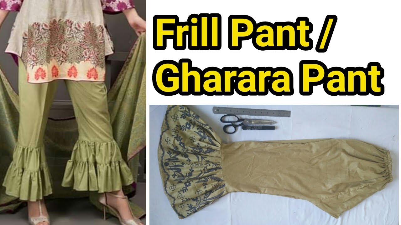 How to make Bottom Frill Trouser 👖| how to make gharara pant By ...