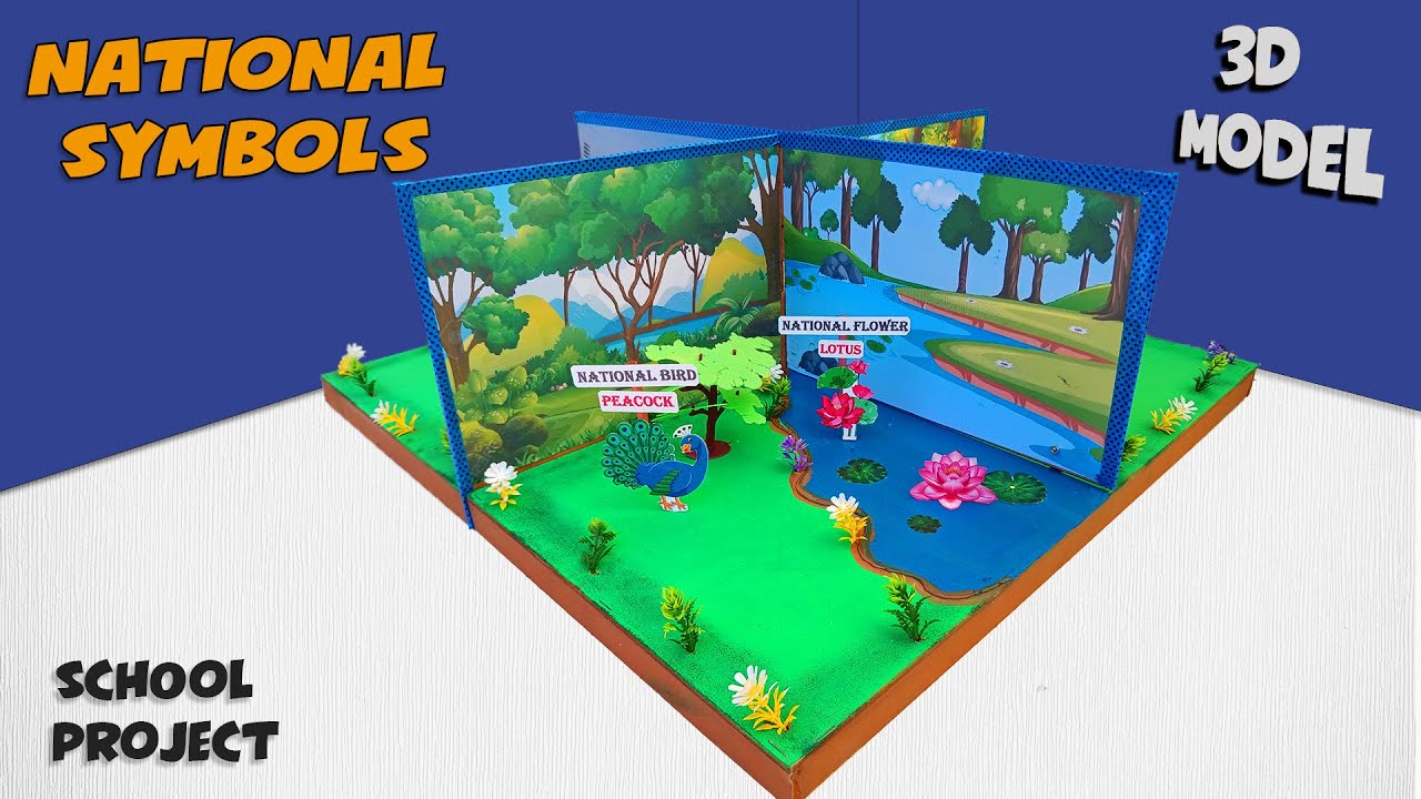 3D MODEL OF NATIONAL SYMBOLS FOR SCHOOL EXHIBTION | RASHTRIYA PRATIK ...