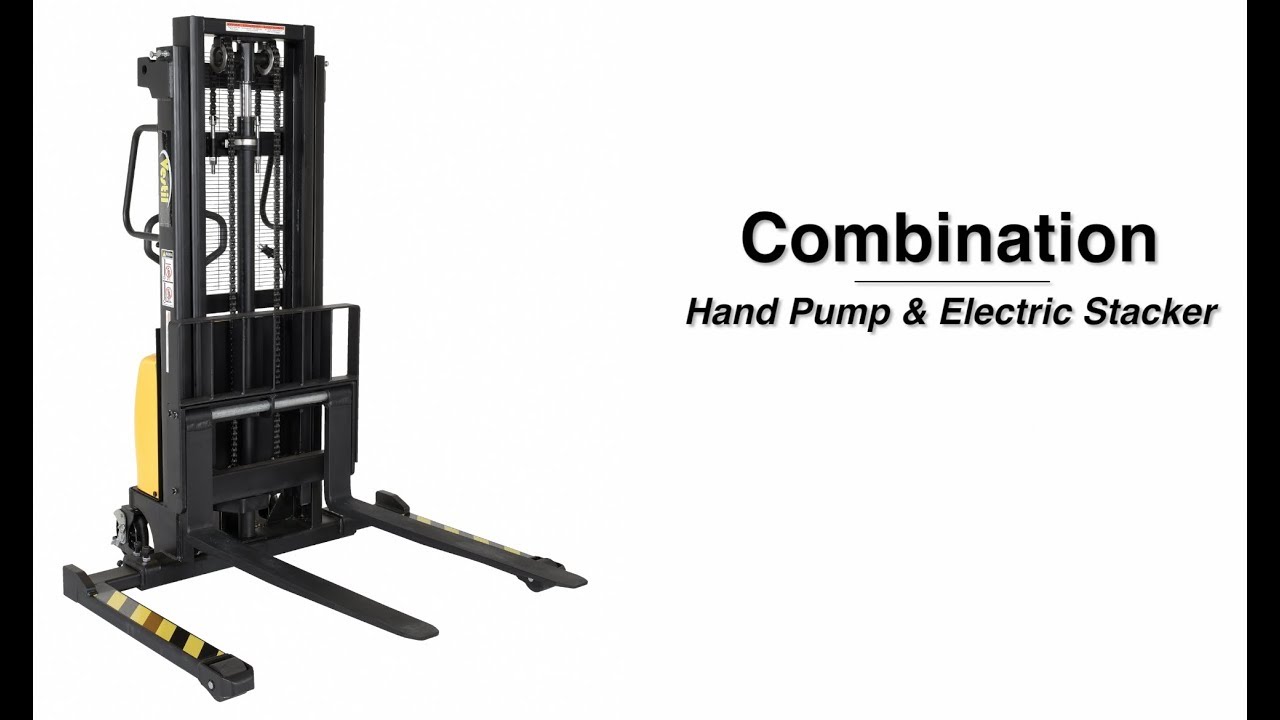 SE/HP Combination Hand Pump and Electric Stackers - YouTube