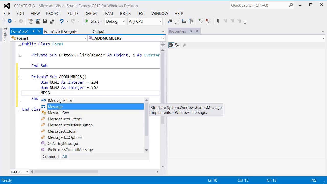 Visual Basic Tutorial - 07- USER DEFINED SUB In [Hindi// Urdu] - YouTube