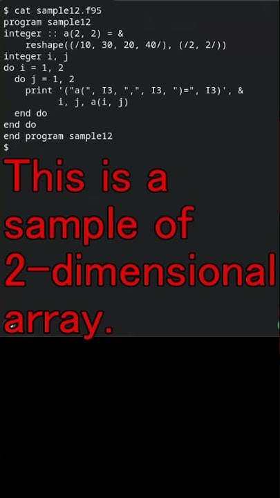 Fortran For Beginners 05.array #Shorts - YouTube