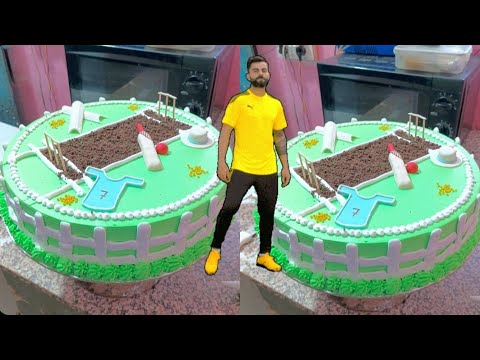 Cricket Pitch Cake Design | How To Make Bat Ball Cake Decoration |🏏 ...