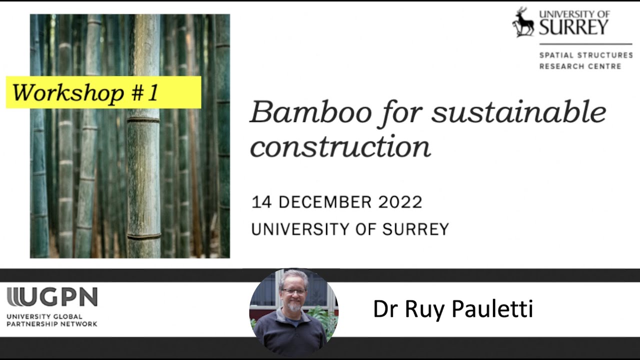 1st UGPN Workshop on Bamboo for Sustainable Construction – Dr Ruy Pauletti - YouTube