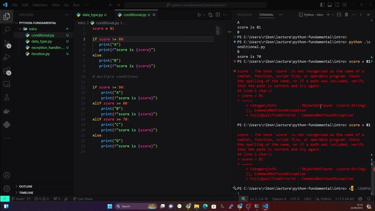 lecture 1-3 python condition - YouTube