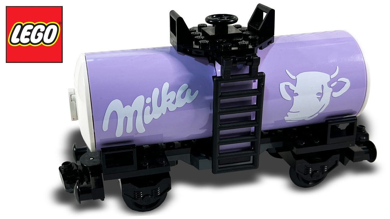LEGO Train MOC: Milka Tanker | Another branded tanker truck for my LEGO ...