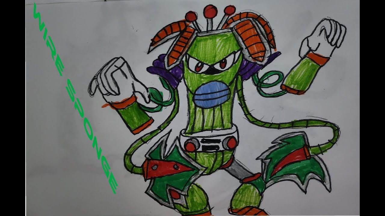 megaman designs how to draw wire sponge - YouTube
