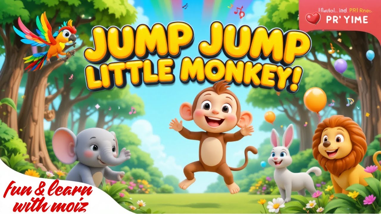 Jump Jump Little Monkey 🐒 | Fun Jungle Dance Song for Kids | Cartoon ...