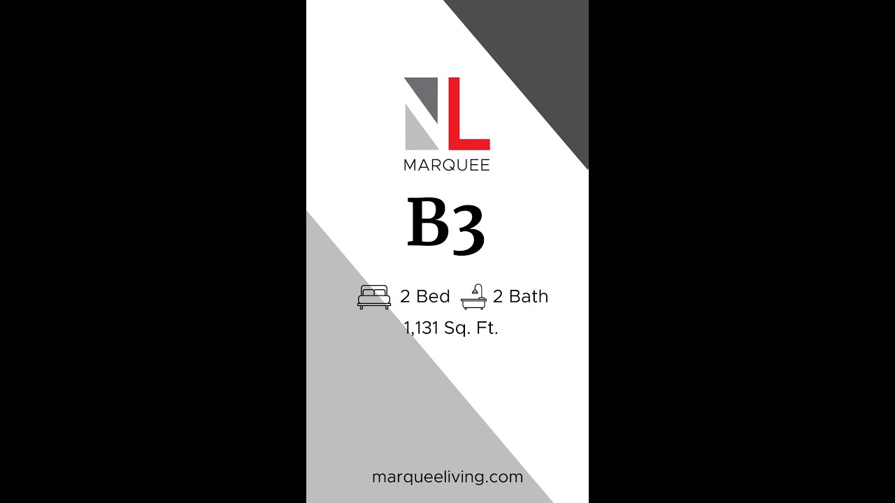Marquee | B3 Floor Plan | 2 Bed 2 Bath | #416 MQ - YouTube