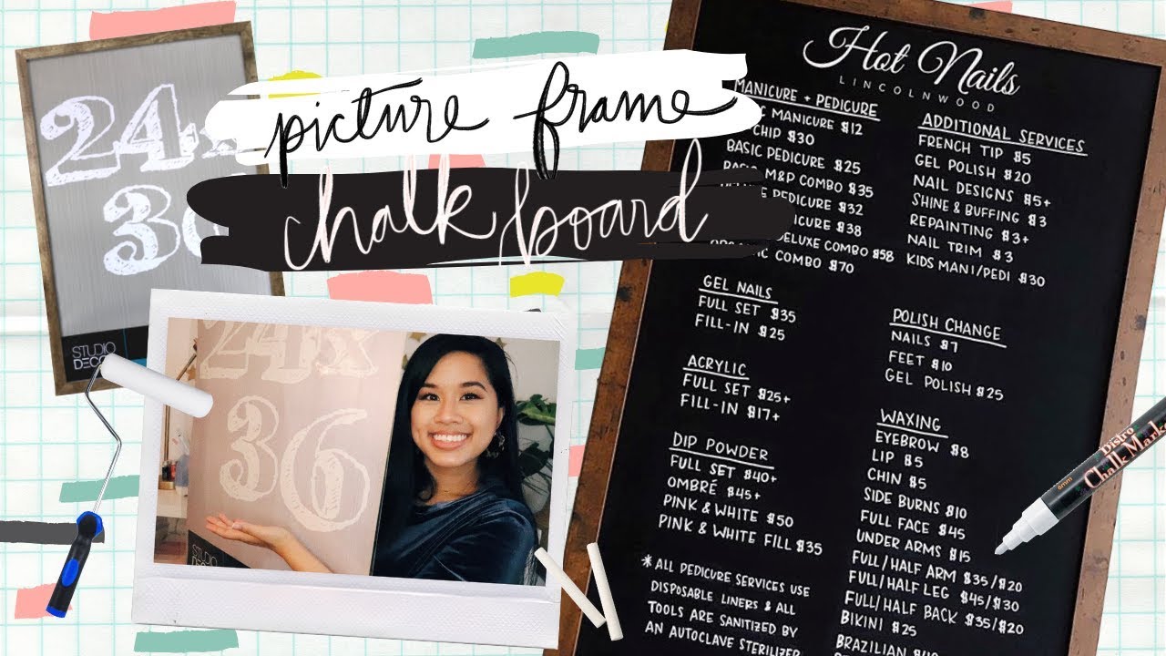 How to Make a DIY Chalkboard with a Picture Frame - YouTube