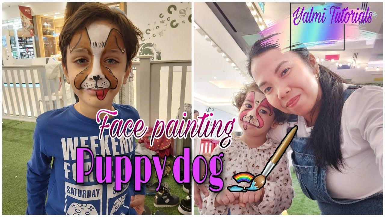 PUPPY DOG FACE PAINTING TUTORIAL (EASY) - YouTube