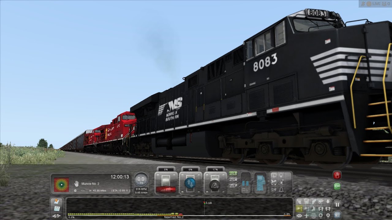 UP autorack train with NS and CP on TSC - YouTube