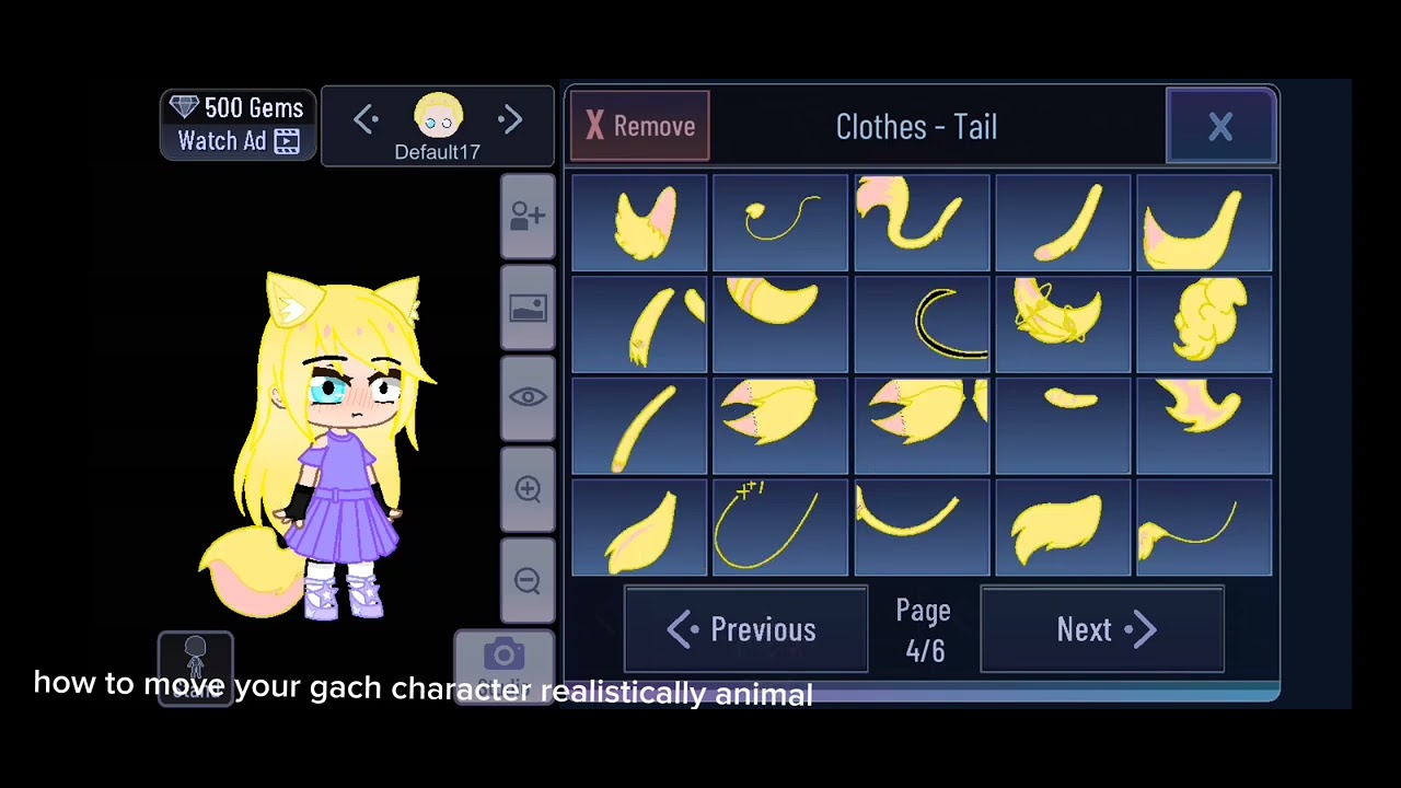 how to move your Gacha club character realistic animal version - YouTube