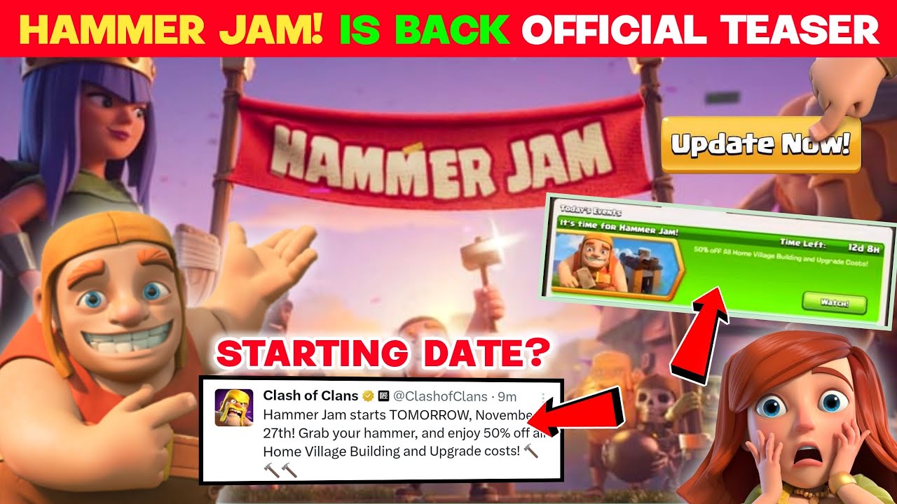 🚨NEW UPDATE: HAMMER JAM! IS BACK 🤩 - OFFICIAL TEASER BY CLASH OF CLANS ...