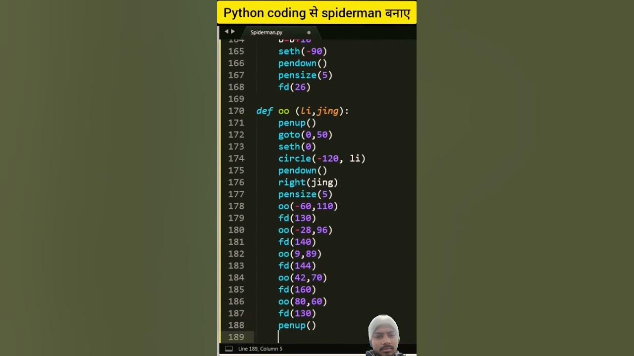 Create A Spiderman Using Python Coding Python Programer Tech Python