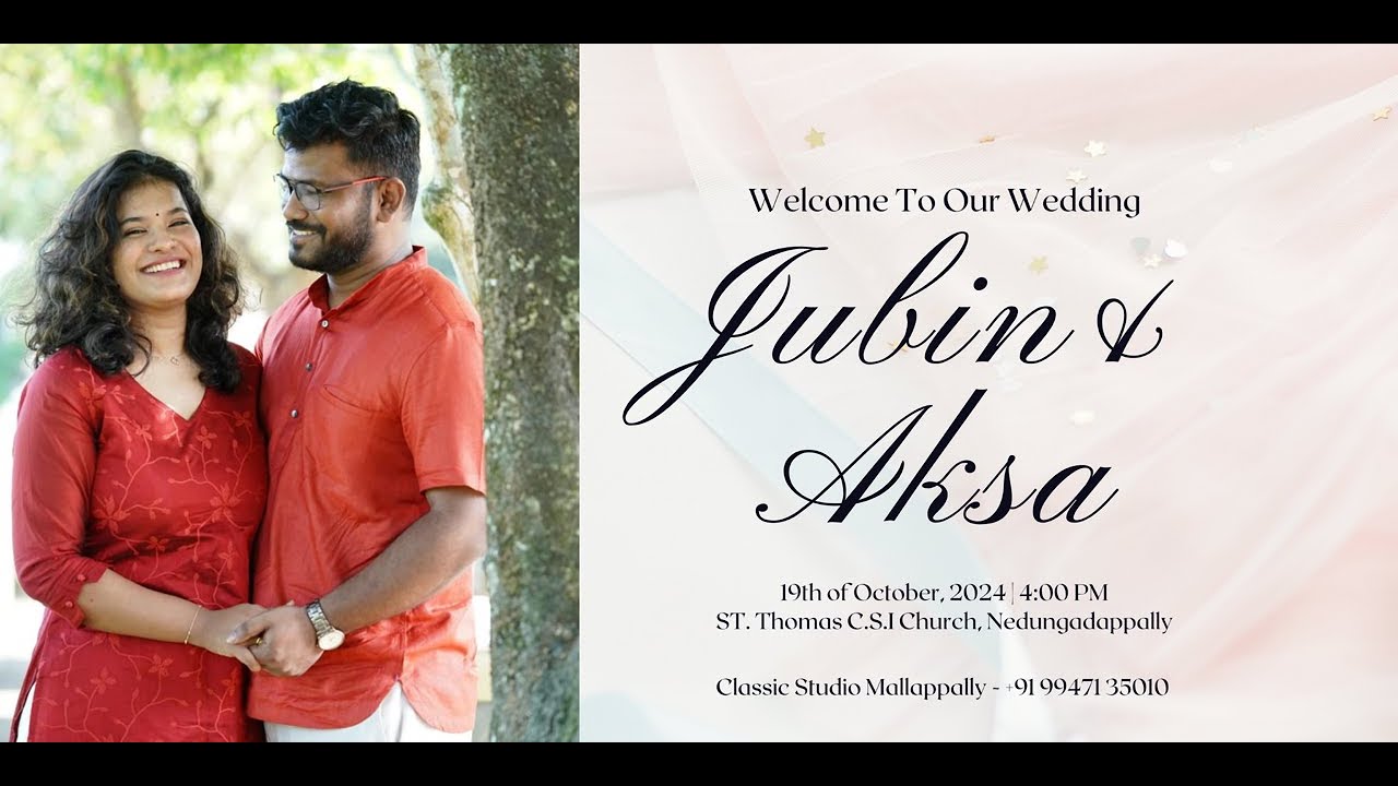 Wedding Ceremony Live - Jubin Jacob & Aksa Ann Thomas - YouTube