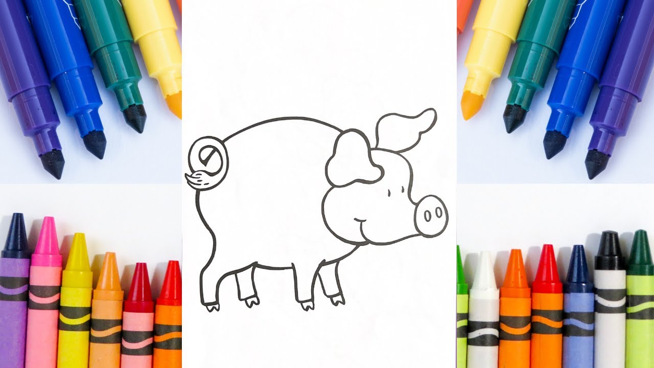Pig Coloring Page | Coloring for kids | Schwein ein Malen Für Kinder ...