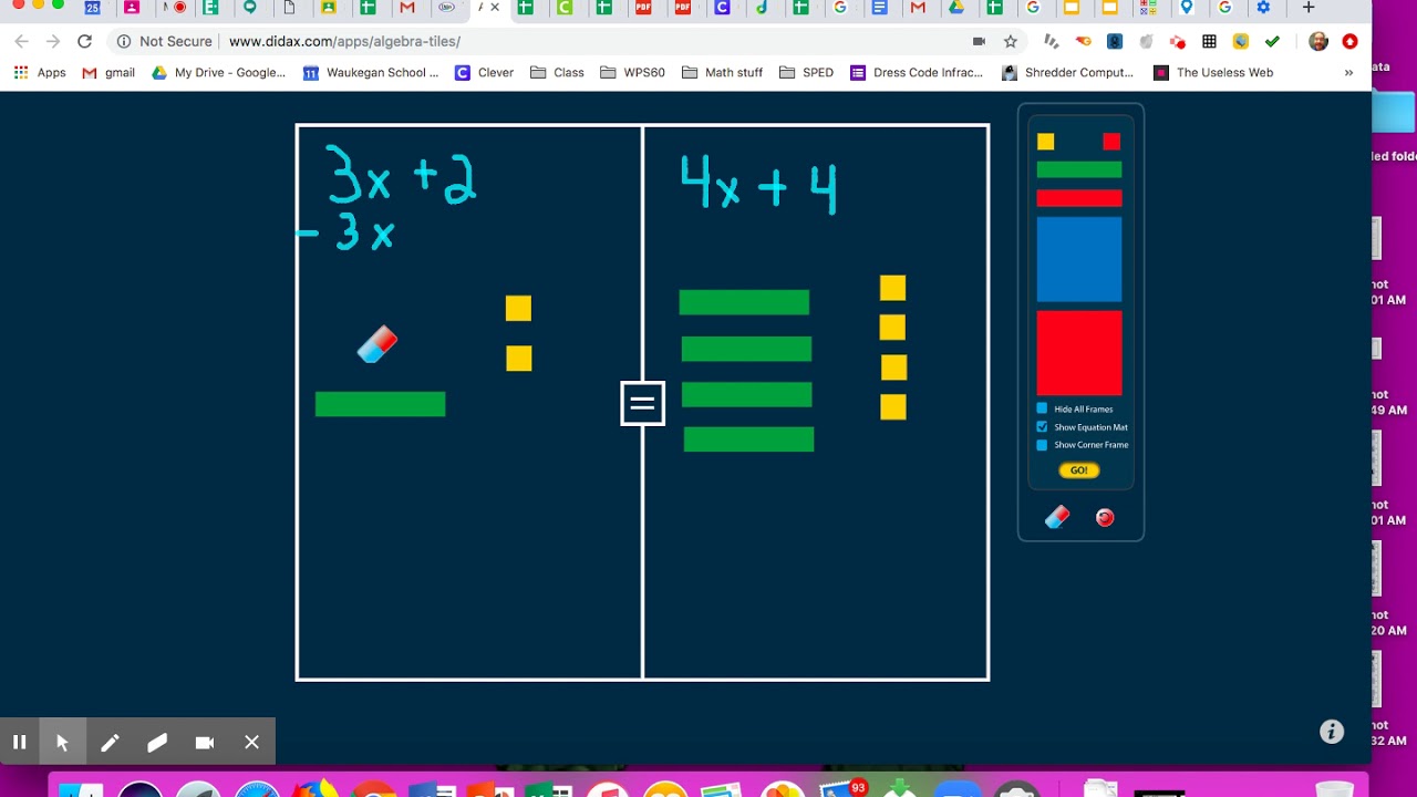 Solving Equations Variables on Both Sides (Modeling) - YouTube