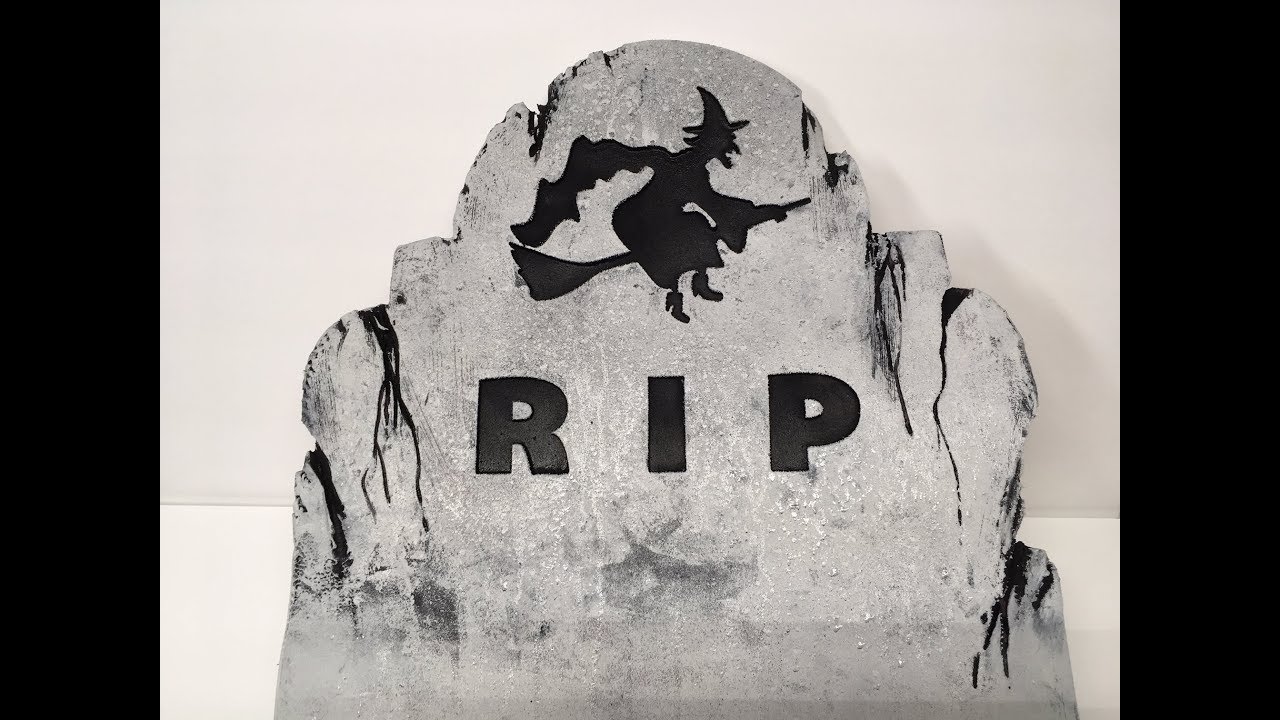 Halloween Fun Tombstone Carving and Painting - YouTube