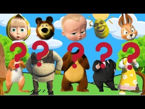 Masha And the Bear, shrek, boss baby | Match the head | wrong heads ...