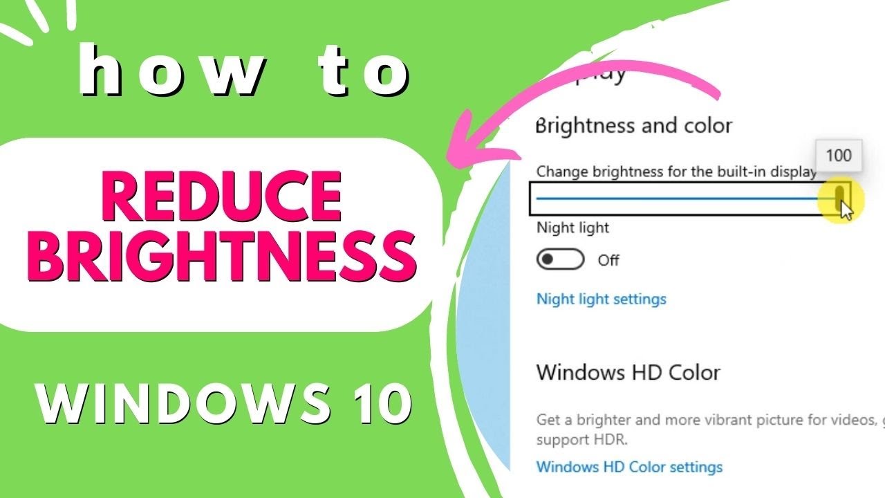HOW TO REDUCE BRIGHTNESS IN WINDOWS 10 - YouTube