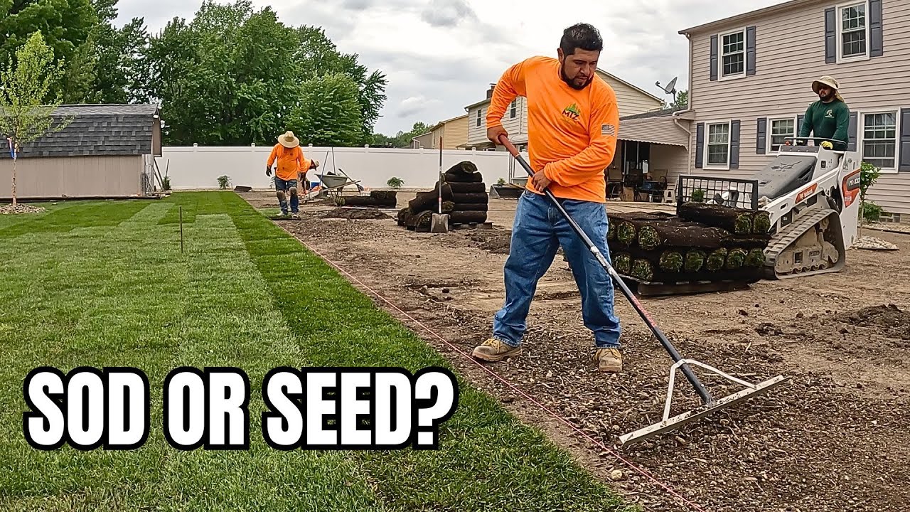 BIG SOD INSTALLATION JOB MID SUMMER! - YouTube