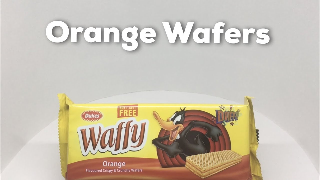 Dukes Waffy Orange Wafers - YouTube