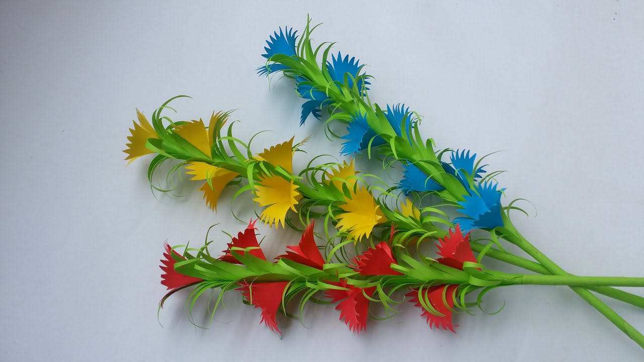 DIY: Paper Flower Stick!!! How to Make Beautiful Paper Flower Stick for ...